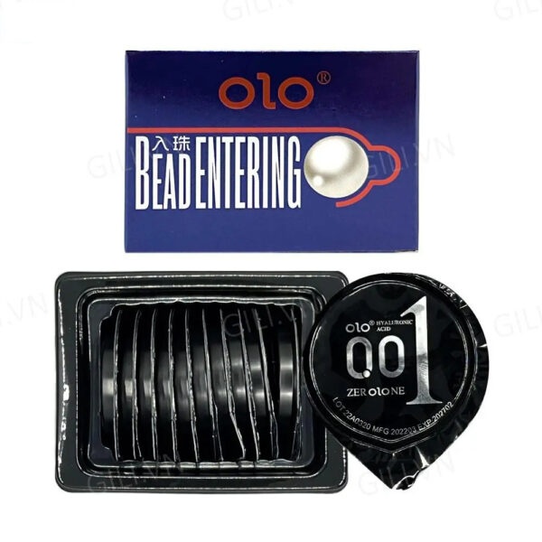 Bao cao su OLO Bead Entering 0.01 tăng kích thước 3 cm (hộp 10 bao + 1 bi 3cm) – BCS 18 yêu Store